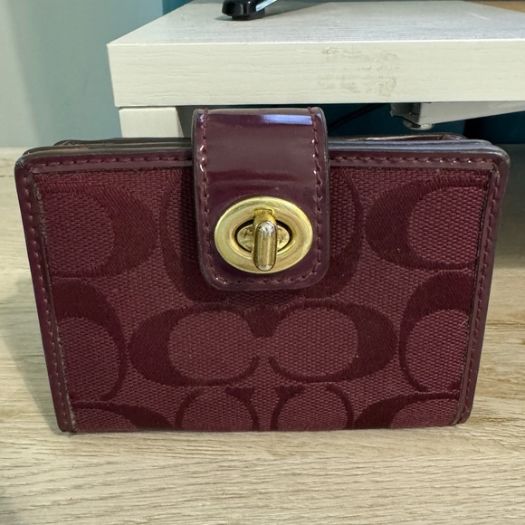 Coach | Bags | Coach Signature Wallet Wine Color | Poshmark